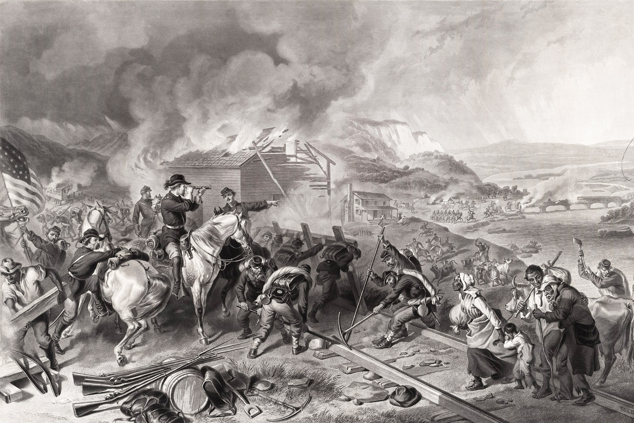 24x36 gallery poster, Sherman's March to the Sea, 1868 engraving by ...