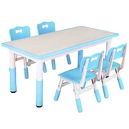 Lipper Childrens Rectangular Table and 2 Chairs Set with Shelves ...