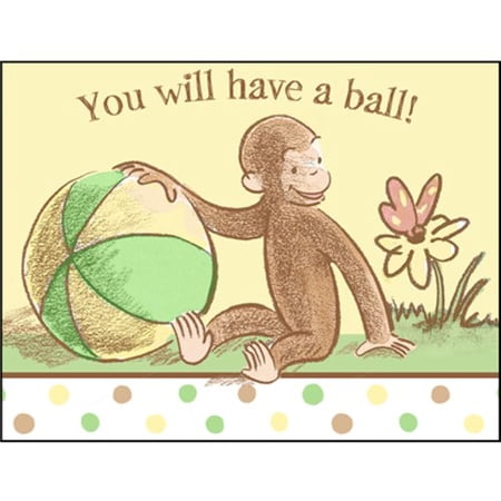 Hallmark Curious George Baby Shower Invitations w/ Envelopes (8ct ...