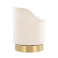 Lumisource Marla Contemporary/Glam Vanity Stool in Gold Steel and Cream ...