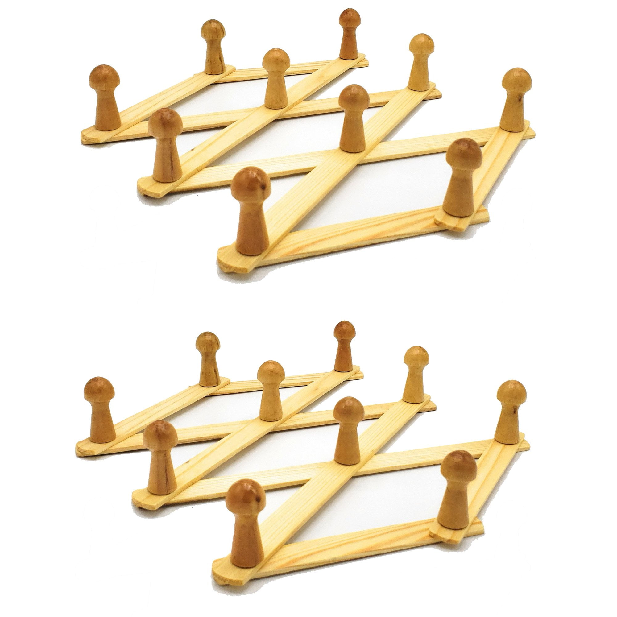 Trianu Accordion Style Expandable Wall Wooden Coat Rack with 10 Pegs ...