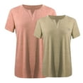 BiZtdJrK Womens 2025 Summer Plus Size Tops 2 Pack Cotton Basic Tees ...