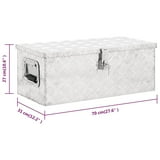 vidaXL Storage Box Silver 27.6"x12.2"x10.6" Aluminum - Walmart.com