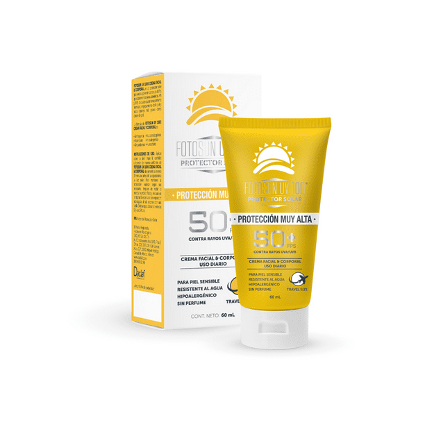 Protector Solar FPS 50 Fotosun UV 100 Facial y Corporal Hipoalergénico 60 ml | Bodega Aurrera en ...