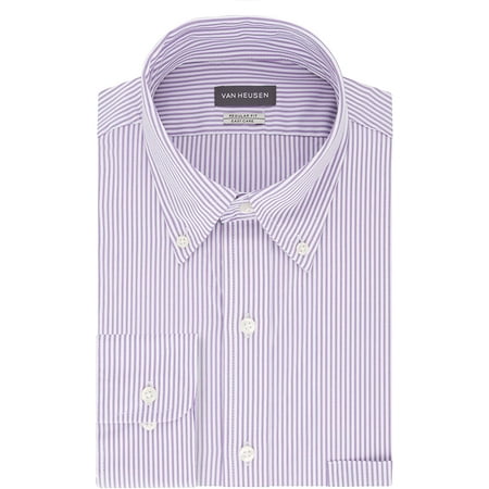 Van Heusen Mens Dress Shirt Regular Fit Pinpoint Stripe 16 Neck 36-37 ...