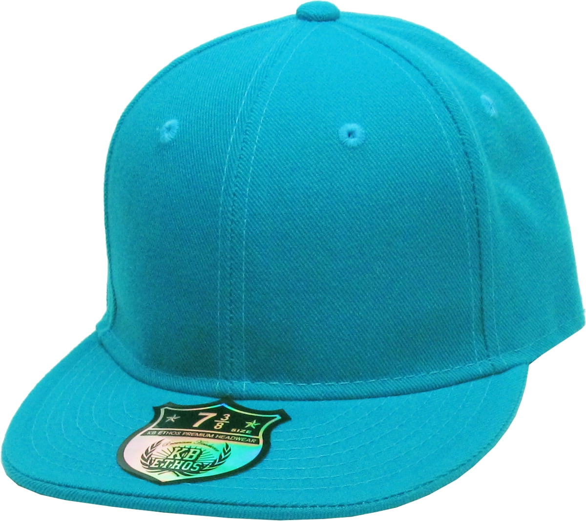Solid Flat Brim Bill Fitted Baseball Cap - Walmart.com