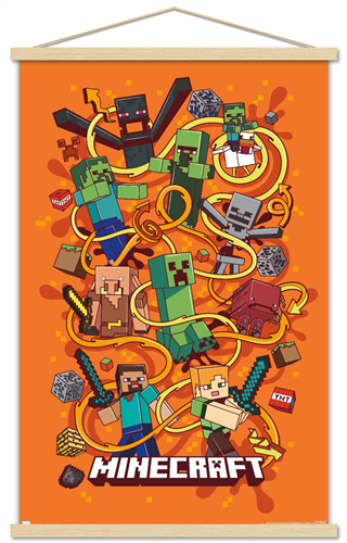 Minecraft - Funtage Wall Poster with Magnetic Frame, 22.375" x 34 ...