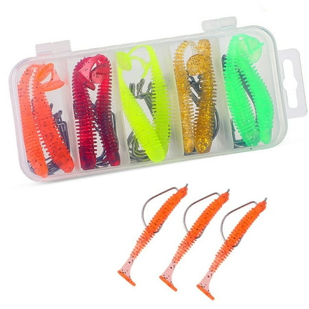 61 pieces of threaded T-tail crank hook soft bait crank hook road sub ...