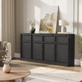 62.4" Black Sideboard Buffet Cabinet – Drawers & Doors, Modern Wood ...