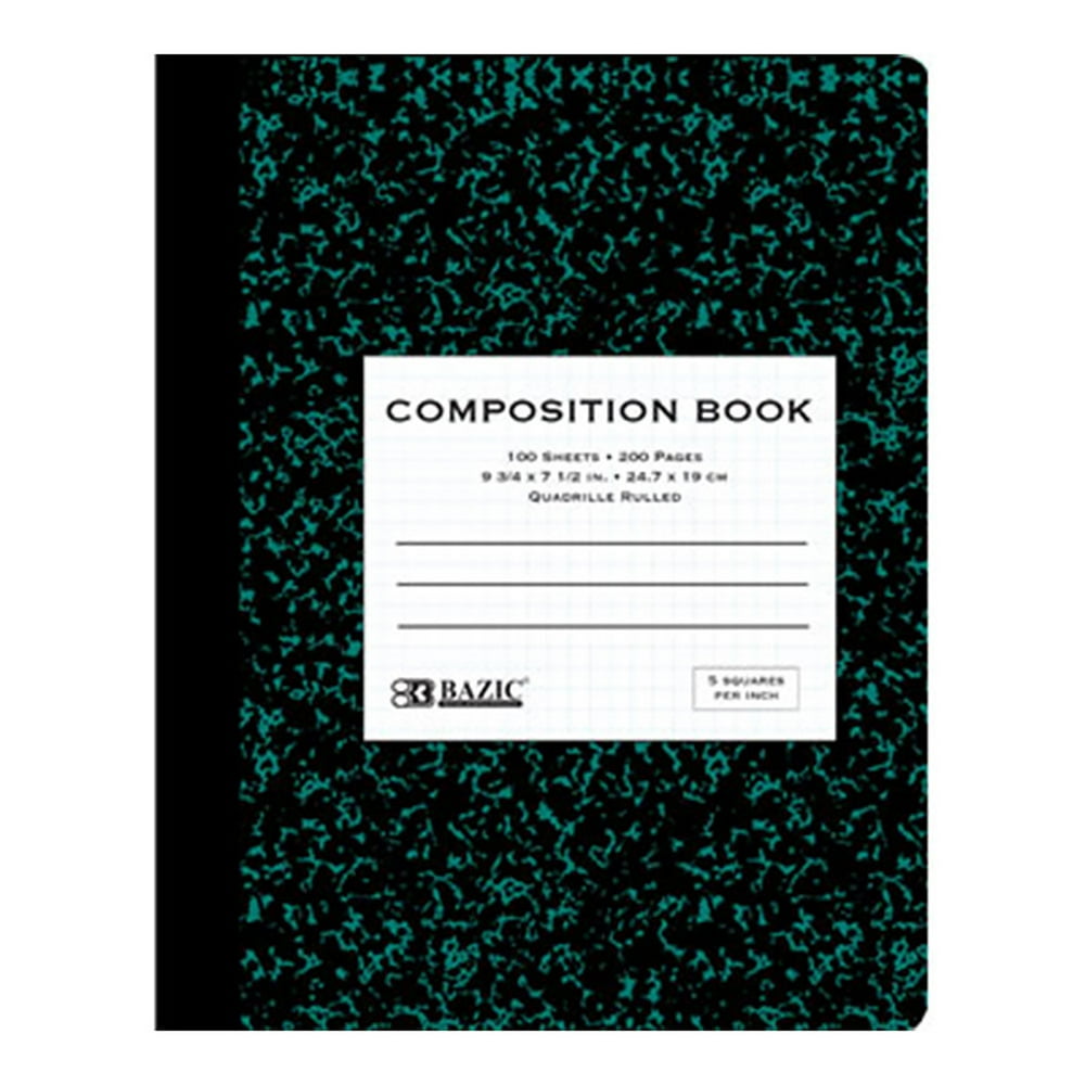 BAZIC Composition Book Black Marble 1 5 Quad Ruled 100 Sheet Notebook bazic-composition-book-black-marble-1-5-quad-ruled-100-sheet-notebook