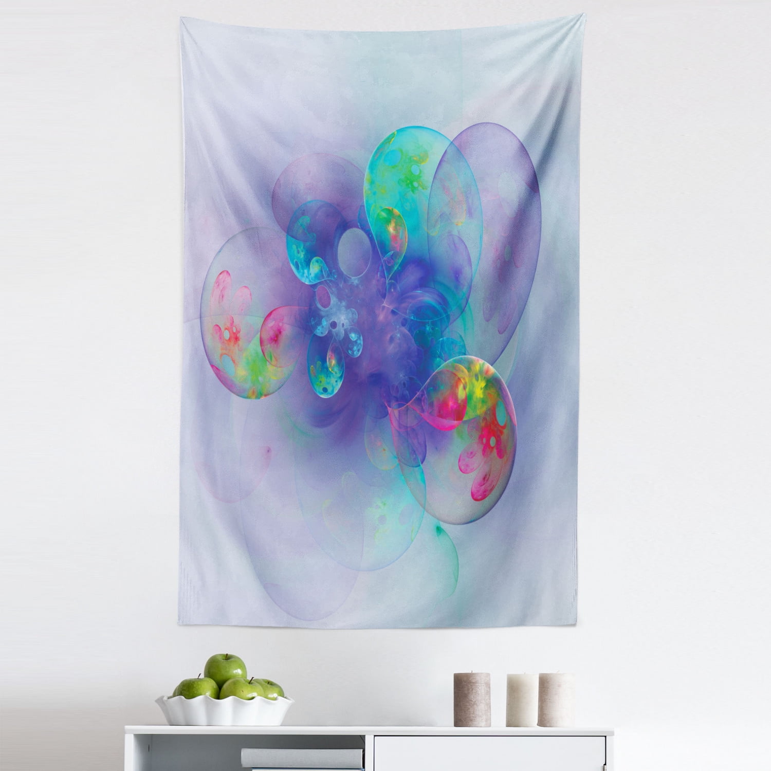 Spires Tapestry, Psychedelic Abstract Digital Odd and Colorful Misty ...