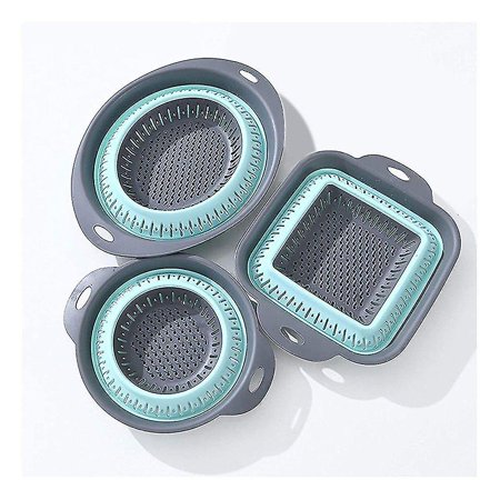 Kitchen Folding Colander Folding Silicone 3 Pieces Space Saving Kitchen ...
