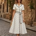 KLHDSF Summer Dresses For Women 2026 V-Neck Short Sleeve High Waist ...