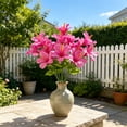 Artificial Flowers Silk Fake Flower Bouquet 5 Heads Realistic Faux ...