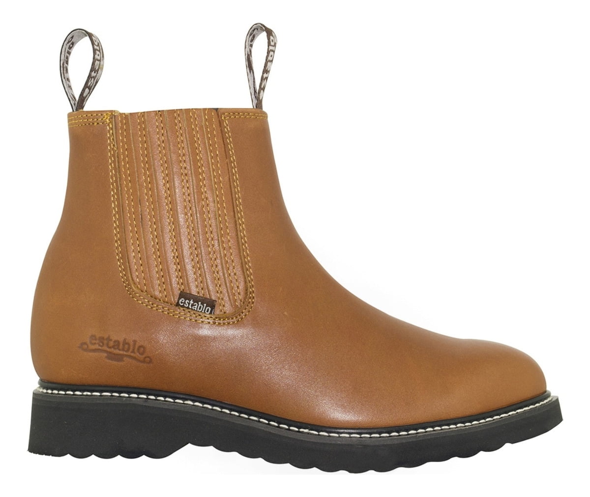 Bota Botín Establo 501 Piel Res Suela Goma Miel Pull Up Suela Negra ...