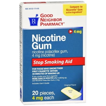Equate Uncoated Nicotine Gum, Original Flavor, 4 mg, 170 Count ...