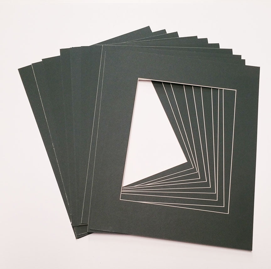 Charcoal Acid Free 11x14 Picture Frame Mats with White Core Bevel Cut ...