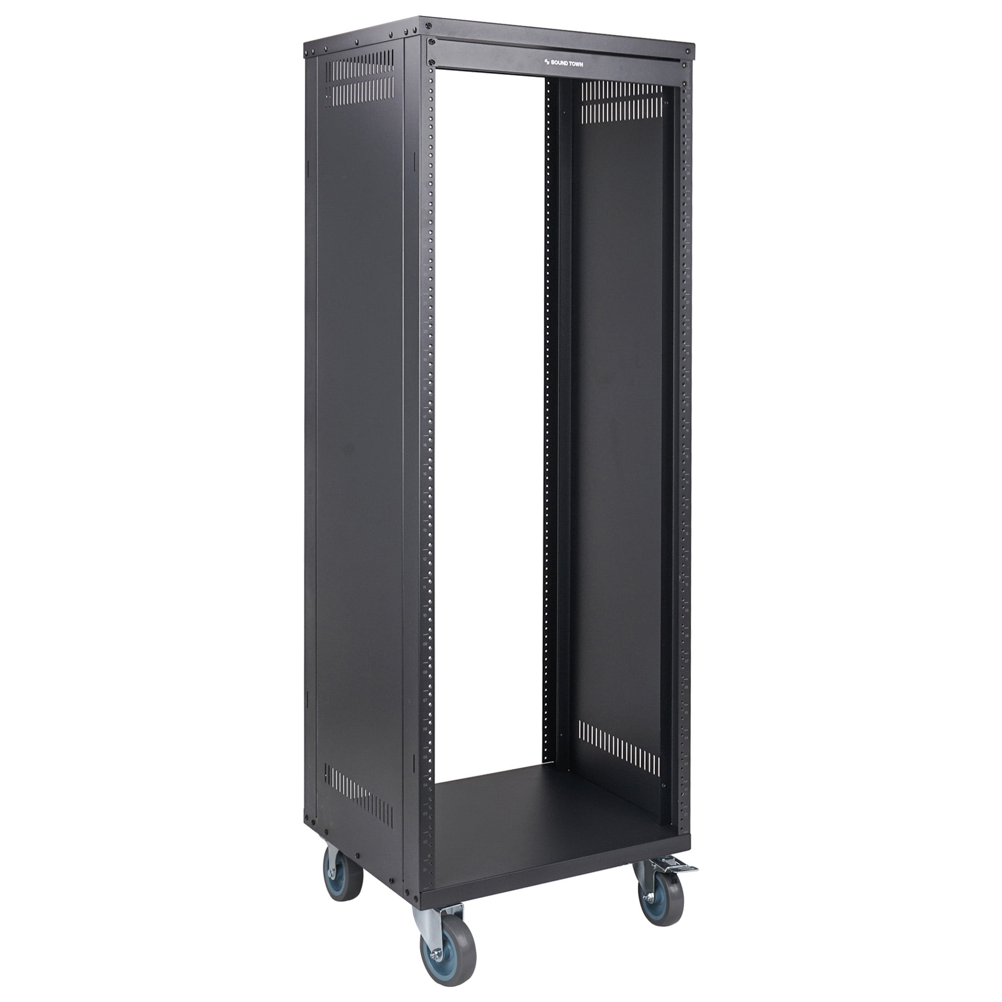 STRK-M30U Sound Town 30U Universal Steel Rack, w/ 3" Locking Casters ...