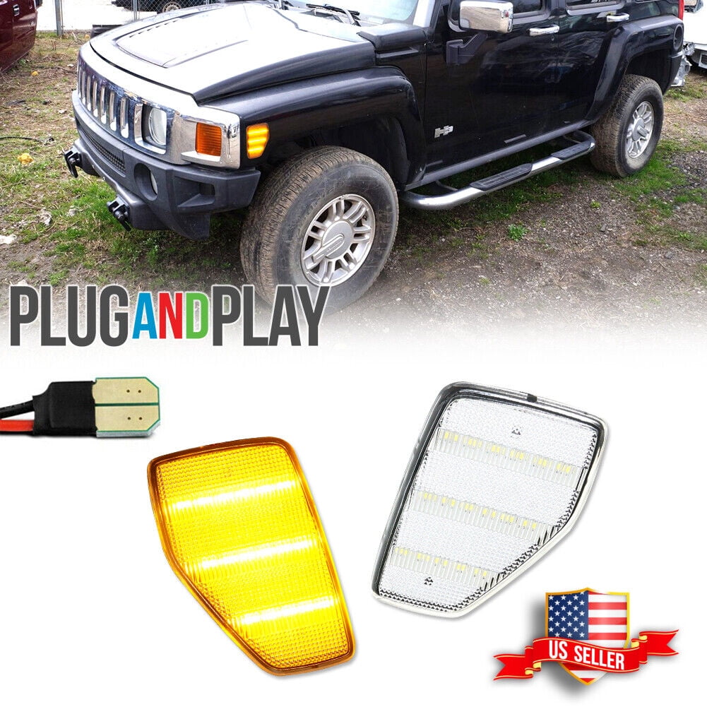 GTINTHEBOX For 2005/2006-2010 Hummer H3/2009-2010 H3T Clear Full LED ...