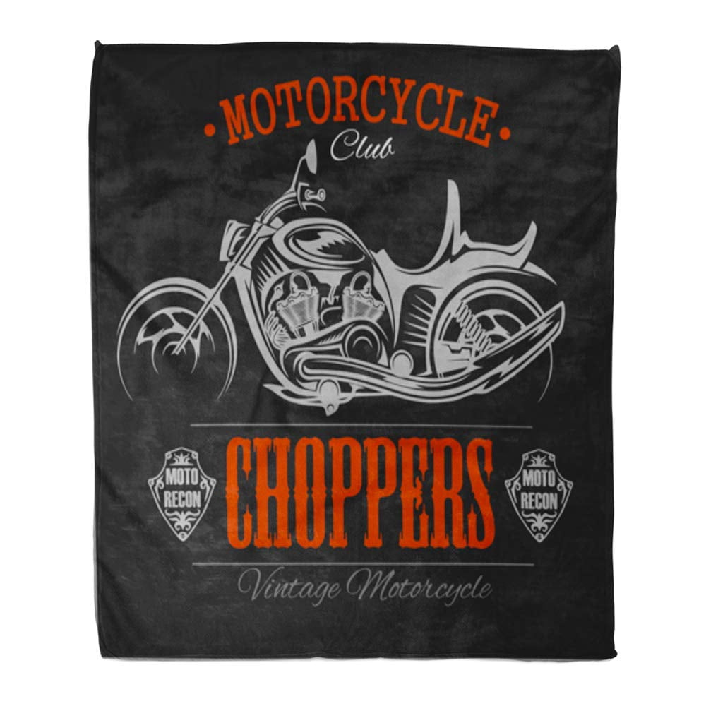 ASHLEIGH 58x80 inch Super Soft Throw Blanket Biker Motorcycle Chopper ...