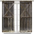 Rustic Barn Door Curtains Wooden Board Plank Western Garage Gate ...