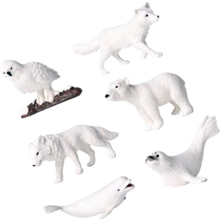 HTCM 6pcs Arctic Animal Toys Arctic Animal Figurines Set Polar Bear Fox ...