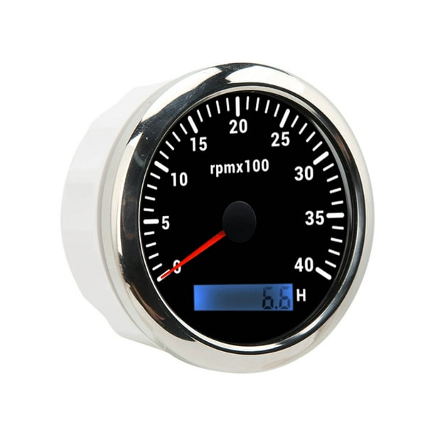 Pointer Tachometer Gauge,DC 9 to 32V Tachometer Gauge Boat Tachometer ...