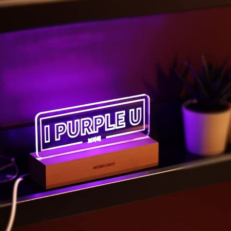 Kpop LED Acrylic BTS Night Light - 'I Purple You' BTS Army Merchandise ...