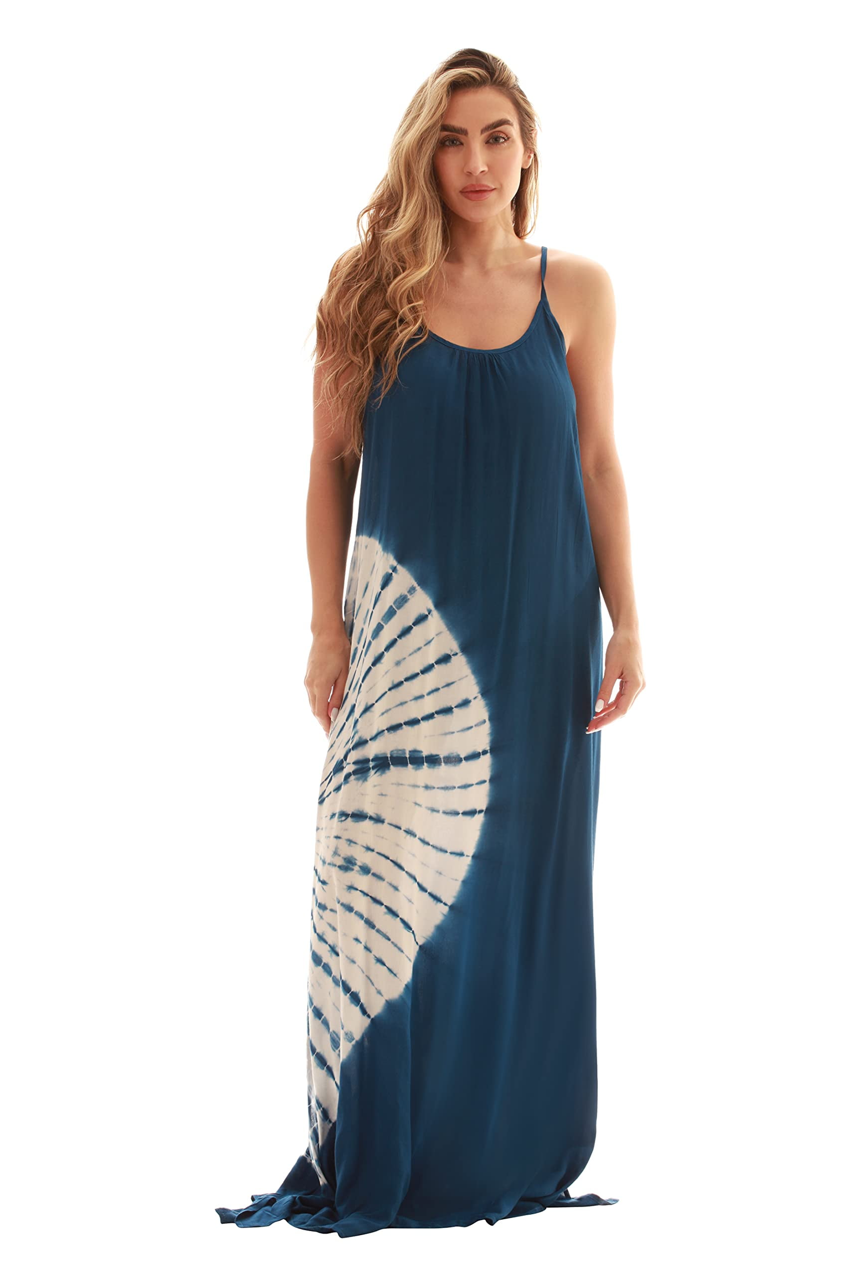 Riviera Sun Women's Tie Dye Spaghetti Strap Maxi Dress - Lightweight ...
