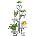 Kangtern 5-Tier Wrought Iron Plant Stands for Outdoor Garden, Rust ...