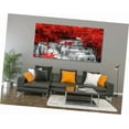 Fuliko Large and White Decor Waterfall Canvas Wall Red Tree Wall Decor ...