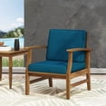 Outdoor Single Acacia Wood Club Chair, Comfort Leisure Seat for Patio ...