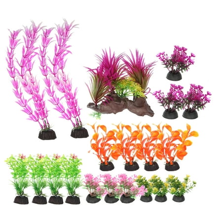Unique Bargains Aquarium Plants Kit Fish Tank Plants Colorful ...