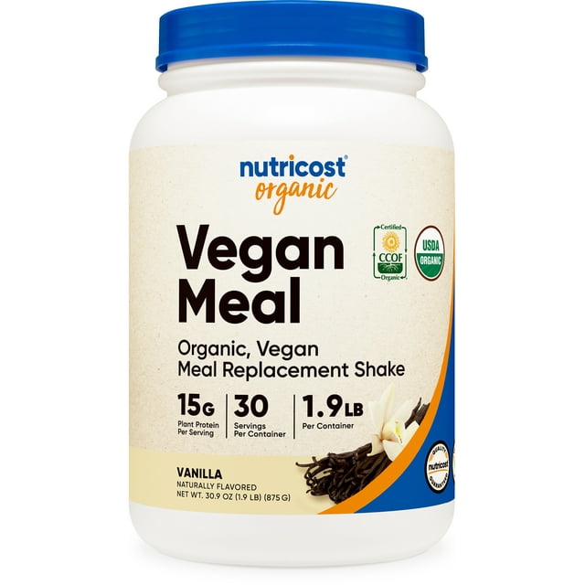 Nutricost Organic Vegan Meal Replacement Shake Powder (Vanilla) - Non ...