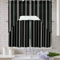 3 Pieces Swag Kitchen Curtains Set, Black Green White Valance Swag ...