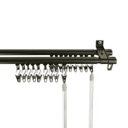 66" to 120" Adjustable Baton Draw Double Traverse in White - Walmart.com