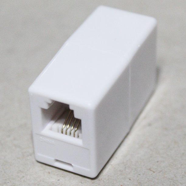 Telephone Coupler Adapter w/2 Female RJ-11 Jacks - White - Walmart.com