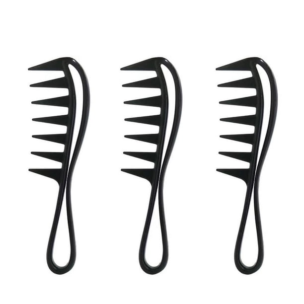 SHAR 3 Pieces Wide Tooth Comb (Black), Large Tooth Comb Wide Tooth ...