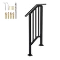 Outdoor Step Handrail for 1 to 2 Steps Heavy Duty Wrought Iron Stair ...