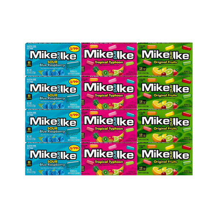 Mike and Ike Mini Candy Boxes, 28 Pack, 7 Flavors, 0.78oz Each, Sour ...