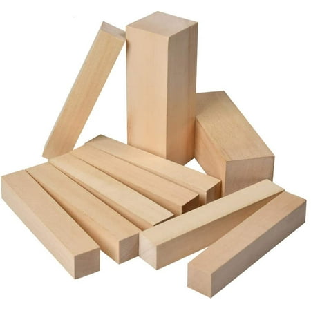 O 10 Pack Unfinished Basswood Carving Blocks Kit, Large Premium ...