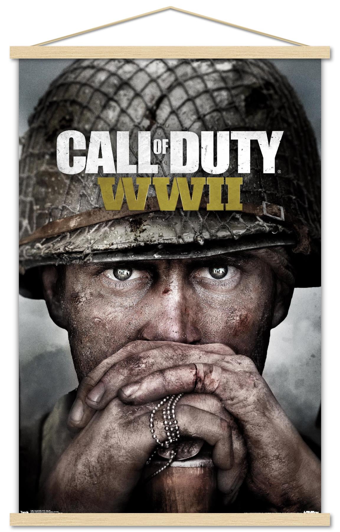 Call of Duty: WWII - Key Art Wall Poster with Wooden Magnetic Frame, 22 ...