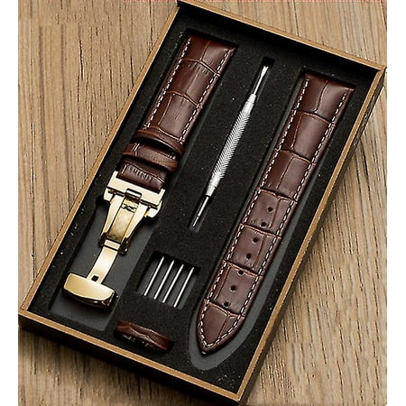 Top Layer Cowhide/watch Strap Butterfly Buckle Watch Accessories Gift ...