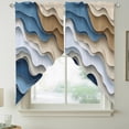 Abstract Color Block Swag Curtain Valance for Window 2 Panels Beige ...