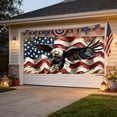 Patriotic Garage Door Cover, USA 250th Anniversary Bird Flag Decor for ...