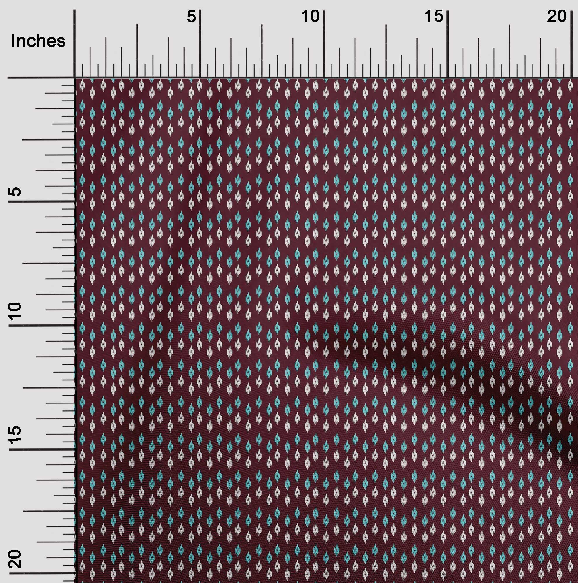 oneOone Cotton Poplin Fabric Small Motif Ikat Print Fabric By Yard 42 ...