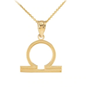 Gold Libra Zodiac Sign Pendant Necklace : 14K Pendant with 16" chain ...