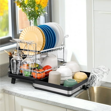 NEX Adjustable Dish Racks, Stainless Steel, Silver - Walmart.com