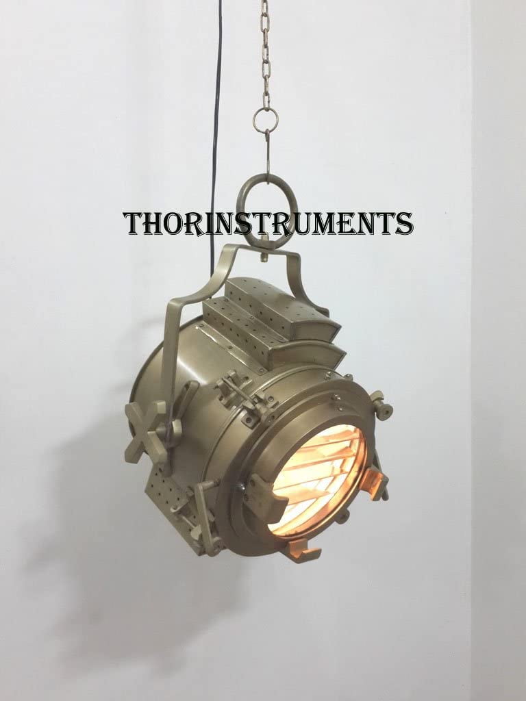 Industrial Designer Antique Brass Pendant Lamp With Hanging Chain ...