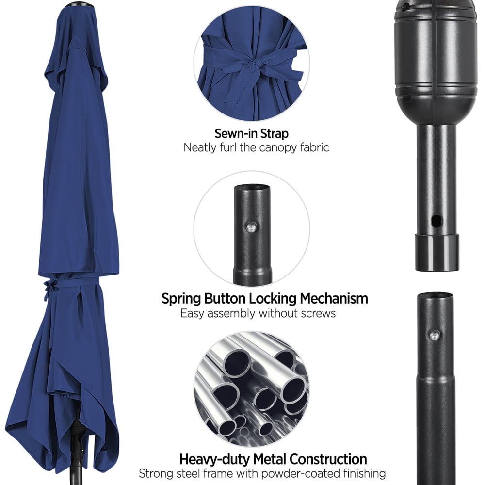 Topeakmart 6.5x10ft Patio Umbrella for Deck, Porch, Backyard Topeakmart 6.5x10ft Patio Umbrella for Deck, Porch, Backyard